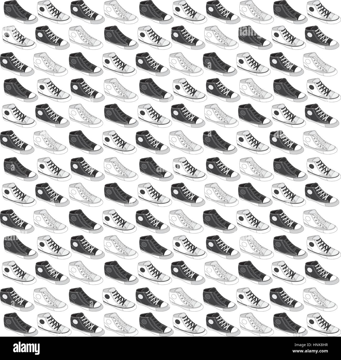 Classic sneaker sketched. Vector, fully editable. Set of sport shoes or ...