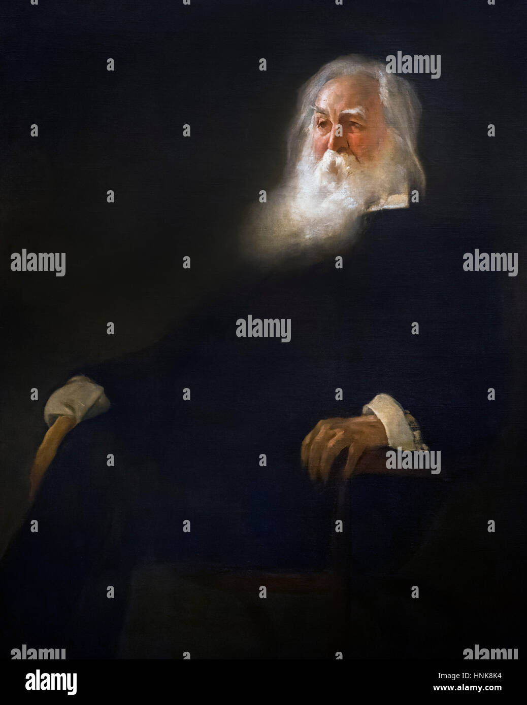 Walt Whitman (1819-1892). Portrait of the American poet by John White ...