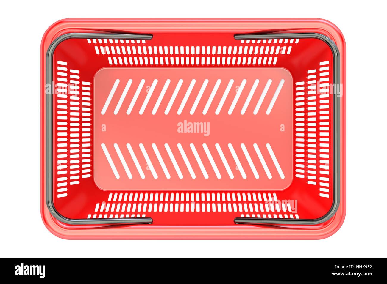 Red shopping basket top view, 3D rendering isolated on white background ...