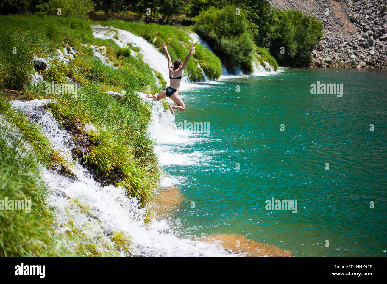 Waterfall bikini hi-res stock photography and images - Alamy