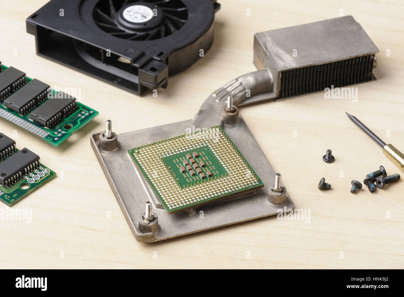 Central Processing Unit (CPU) on heatsink (cooler Stock Photo - Alamy