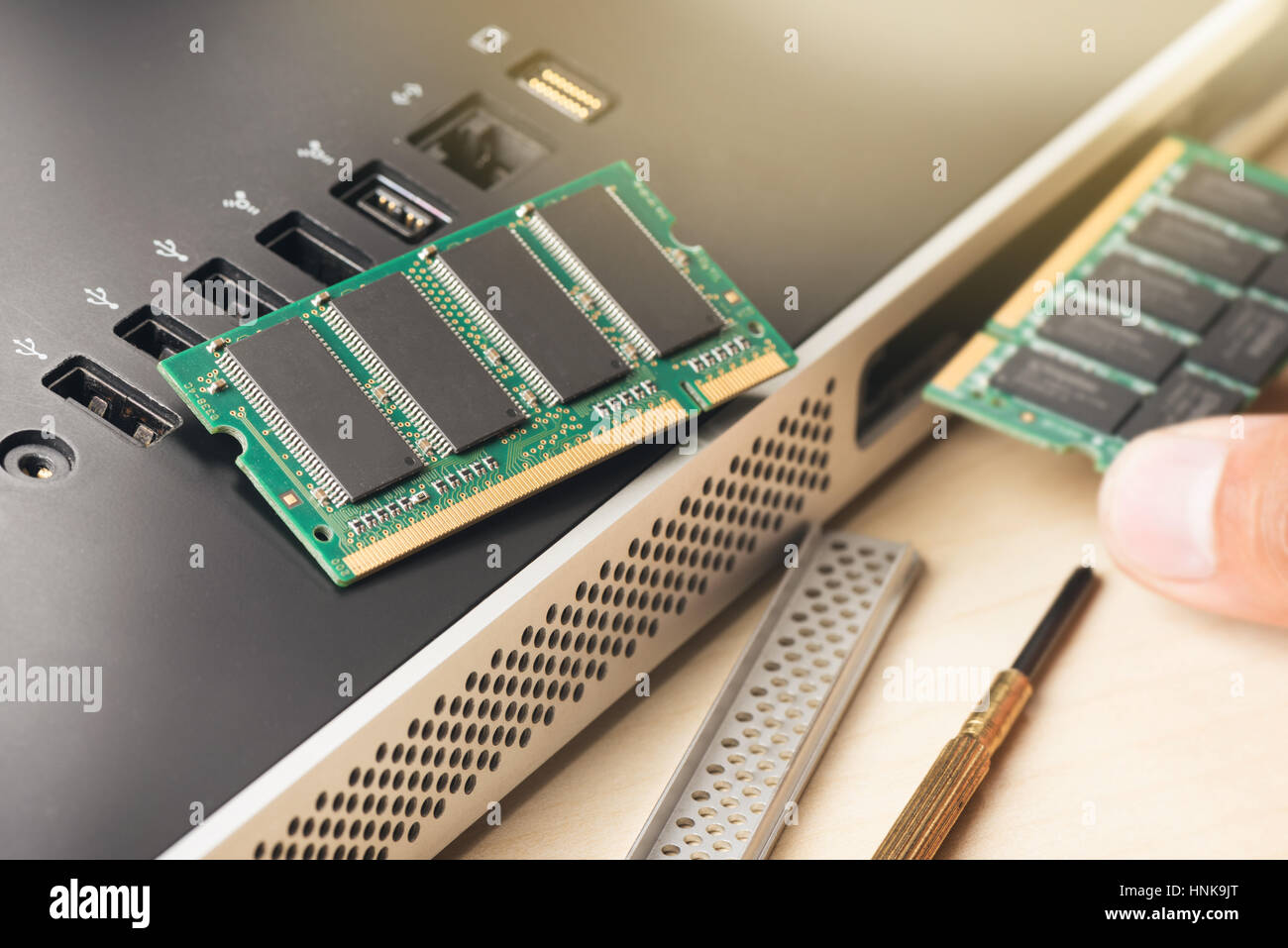 computer memory (RAM), Upgrading the personal computer Stock Photo - Alamy