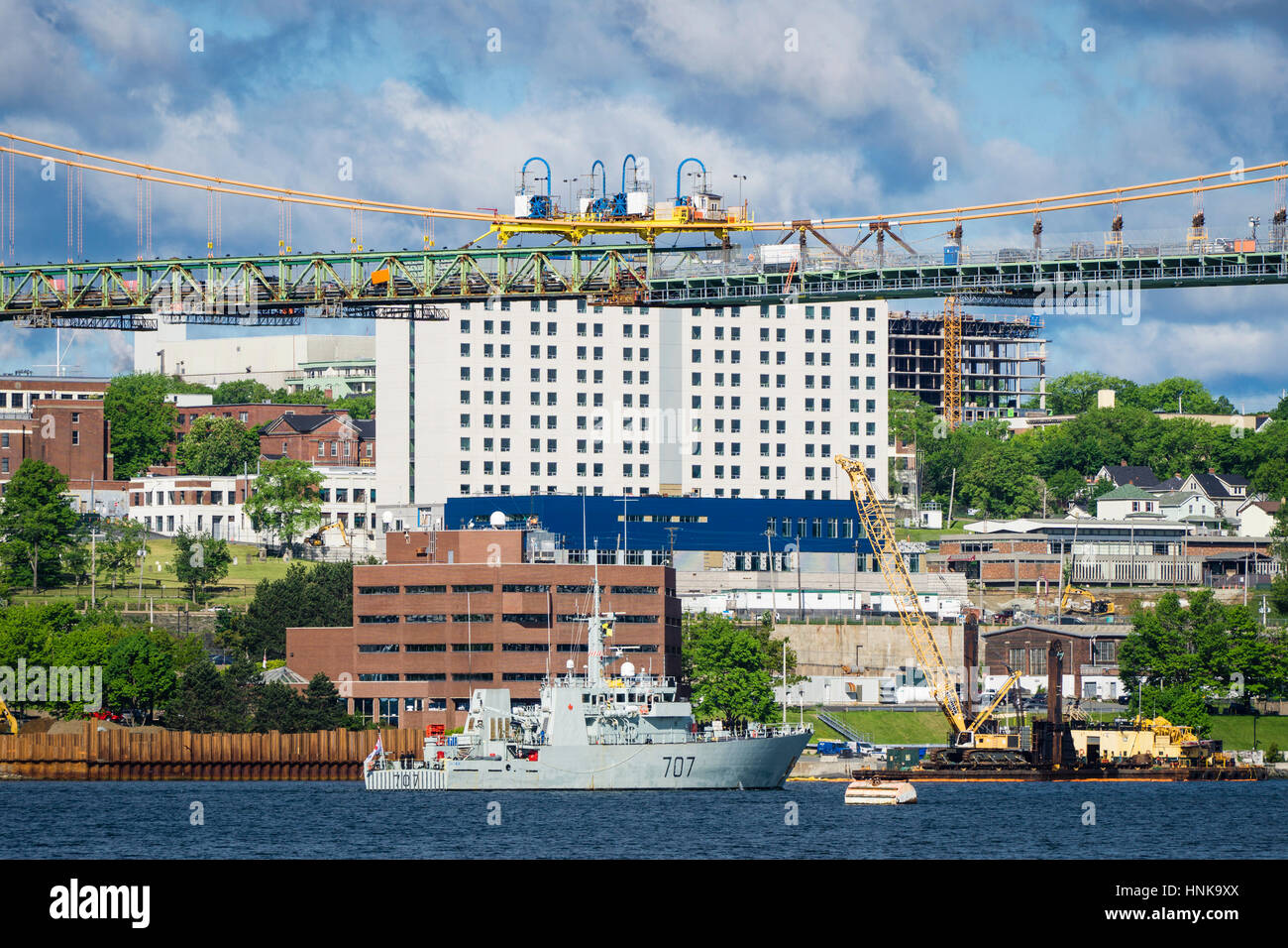 Royal Canadian Navy warship HMCS GOOSE BAY sails in front of the new ...
