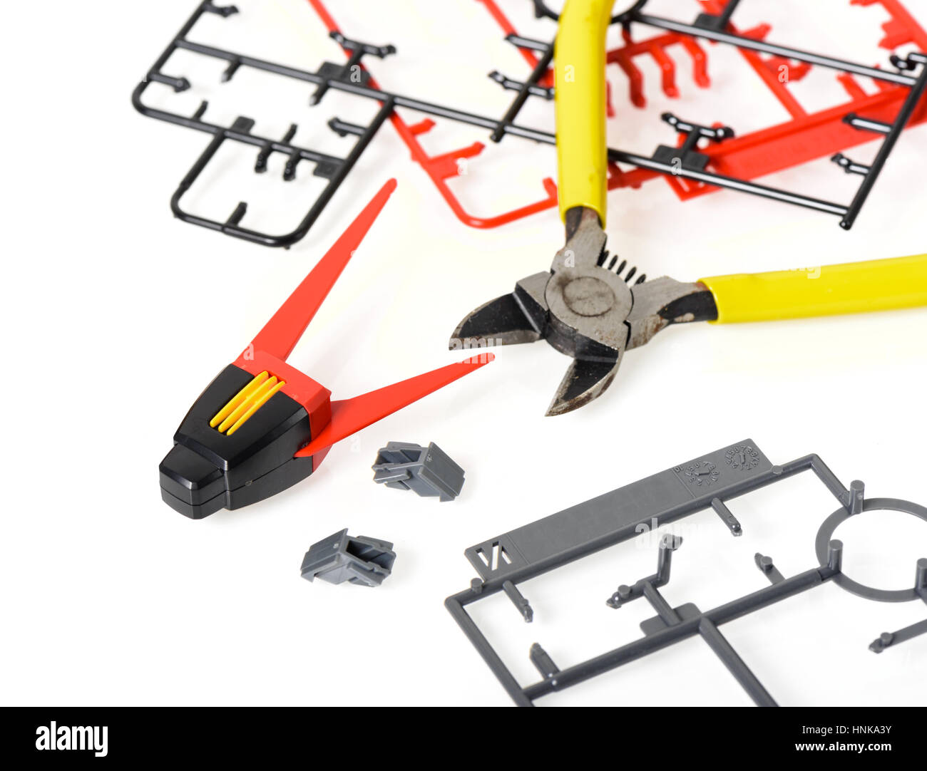 plastic model ktis, sprue or injection moulding of toy Stock Photo - Alamy
