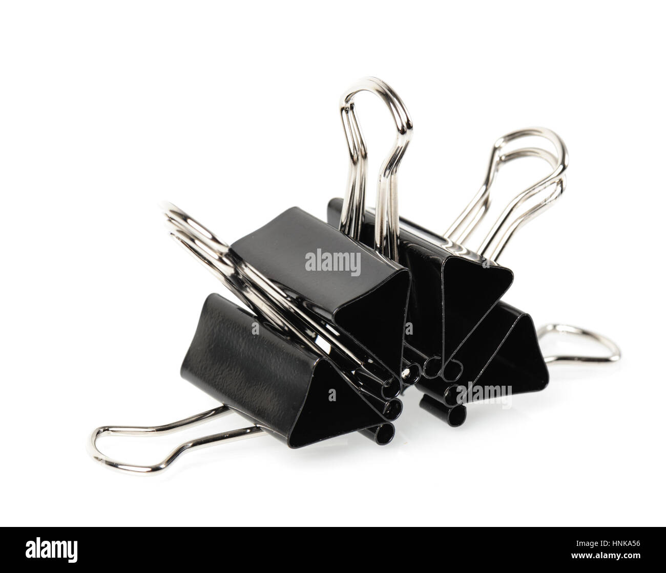 black binder clips isolated on white background Stock Photo - Alamy