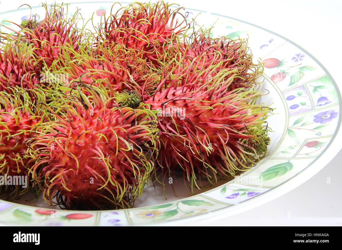 colorful Rambutan Isolated on White Background Stock Photo - Alamy