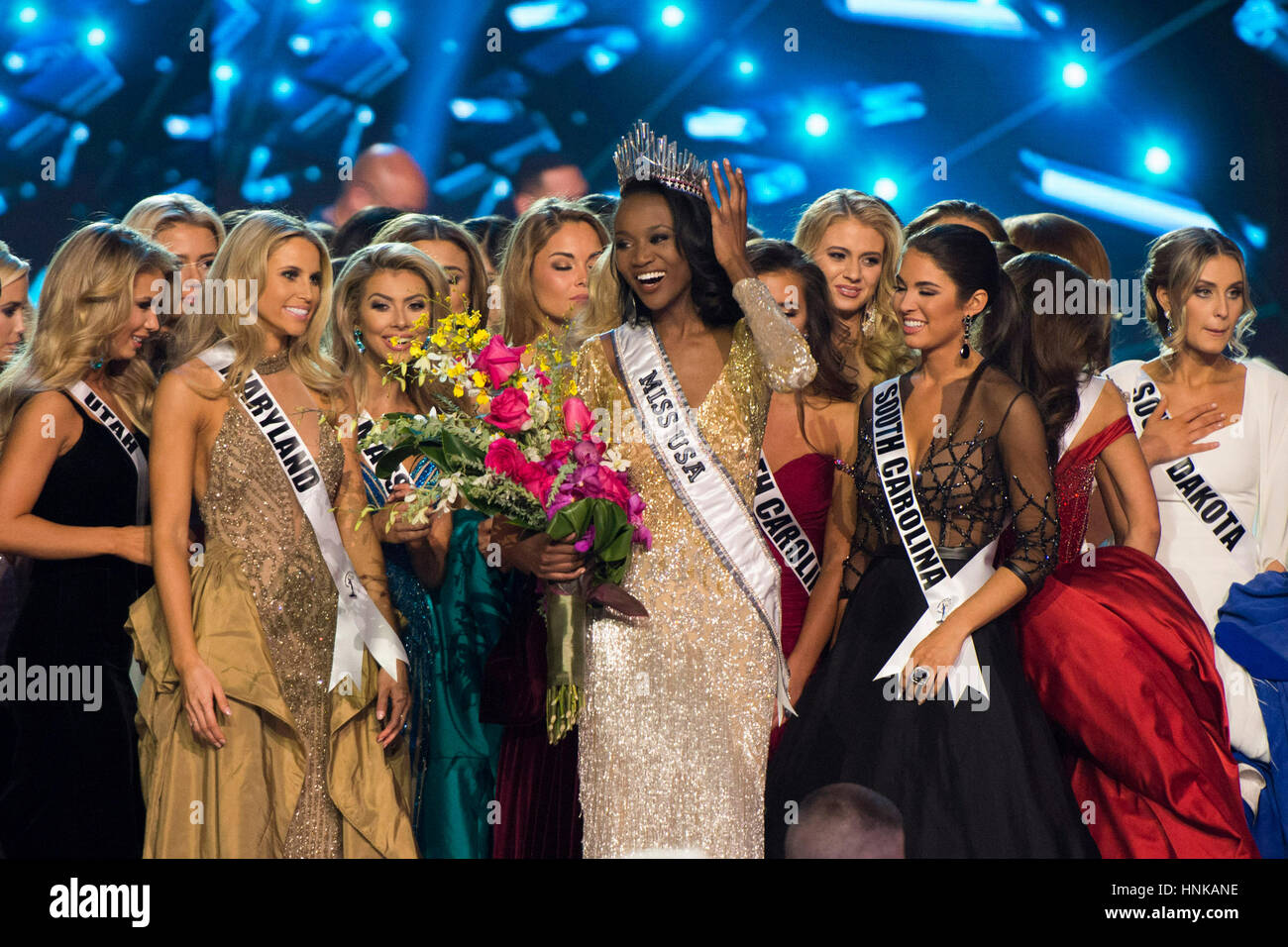 Miss District of Columbia, Deshauna Barber, celebrates with the other ...