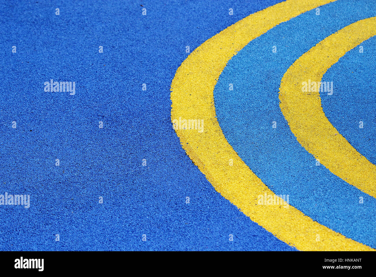 Abstract Yellow Line Half Circle On Blue Ground Stock Photo - Alamy