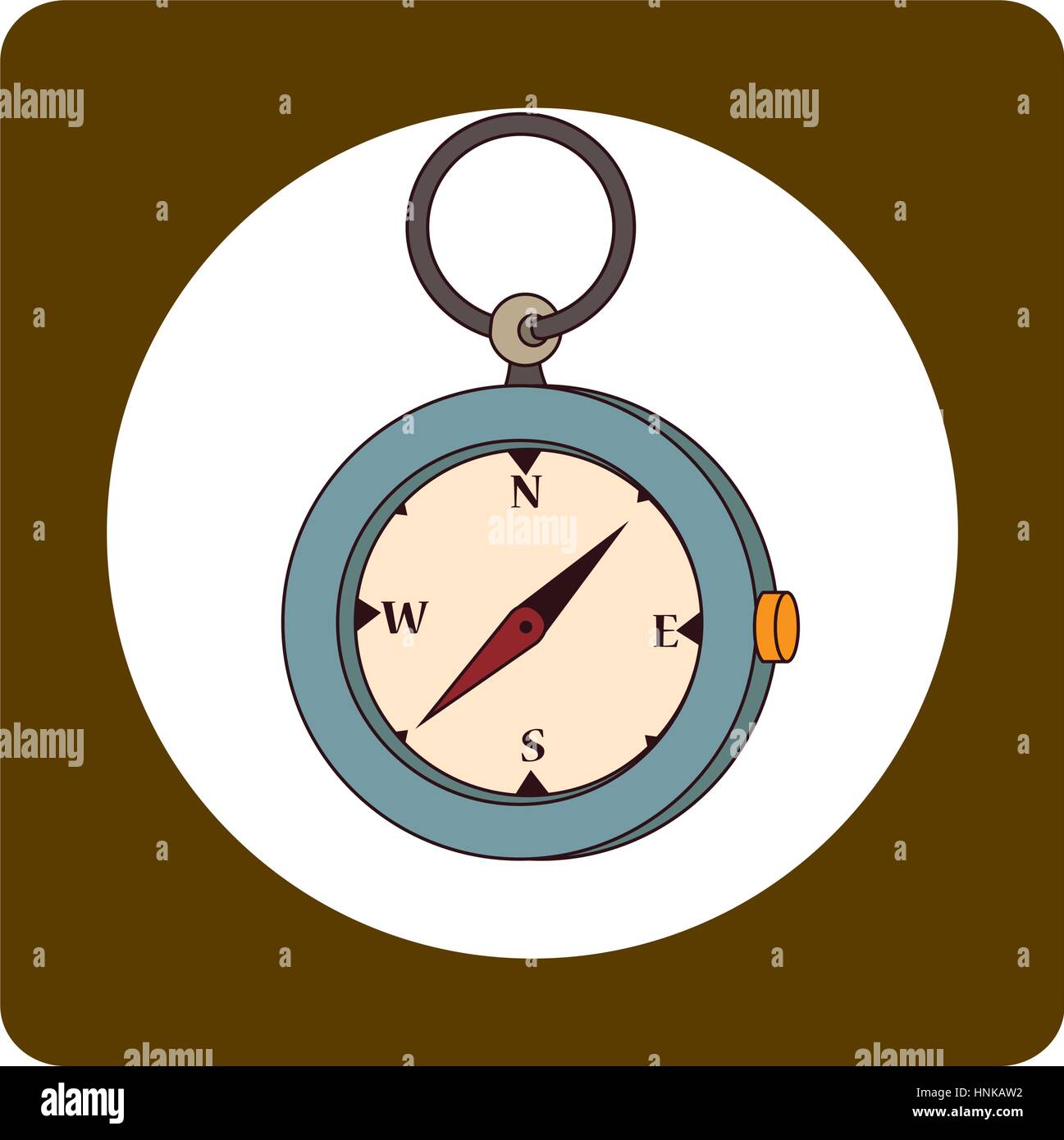 square border with full color with Compass of hand vector illustration ...