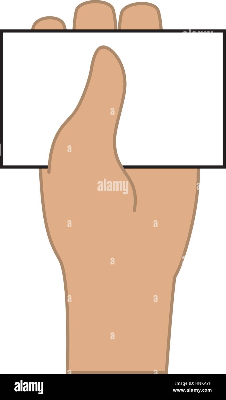 hand holding a blank note paper vector illustration Stock Vector Image ...