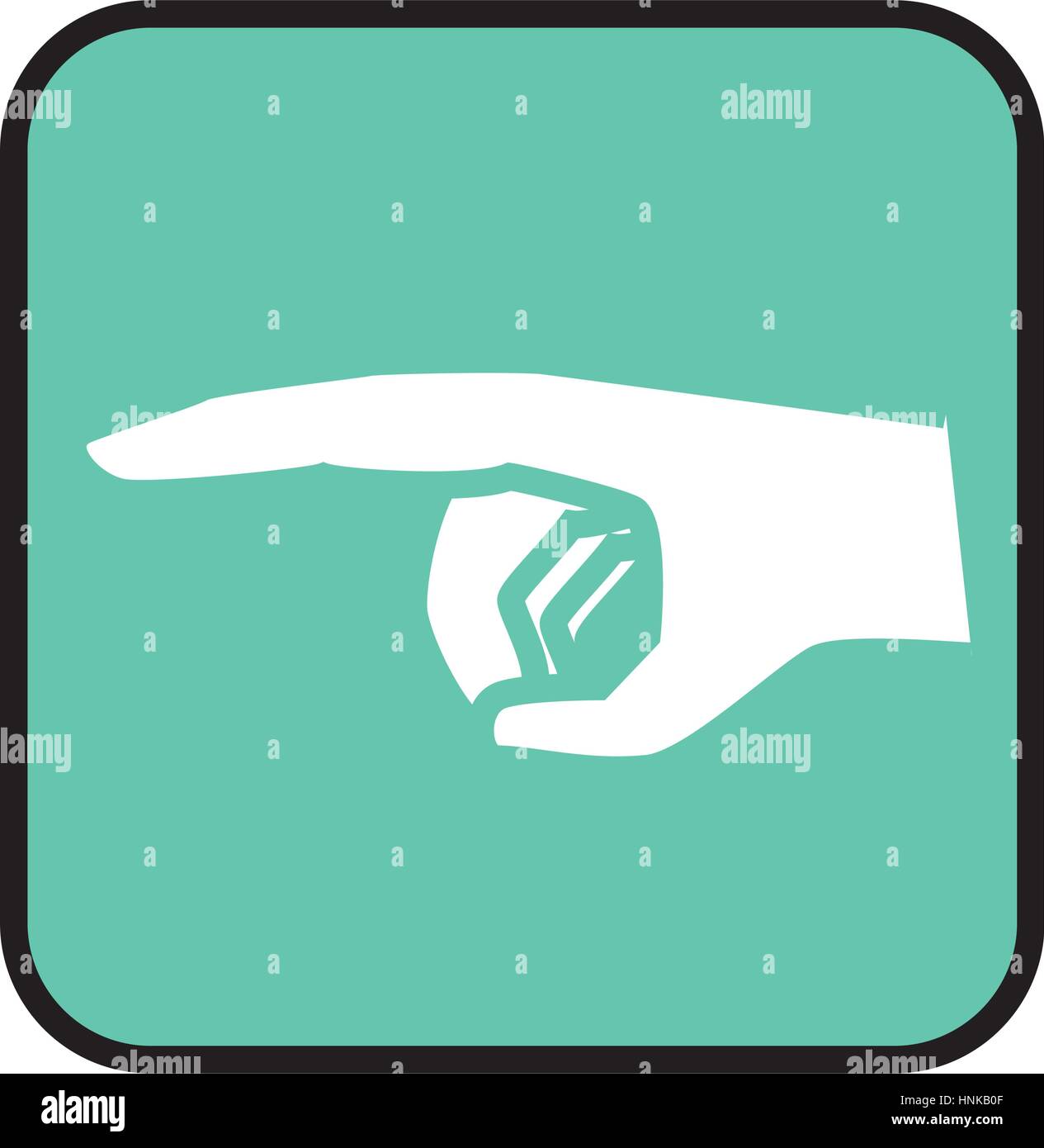 square button with pointing hand with a finger vector illustration ...
