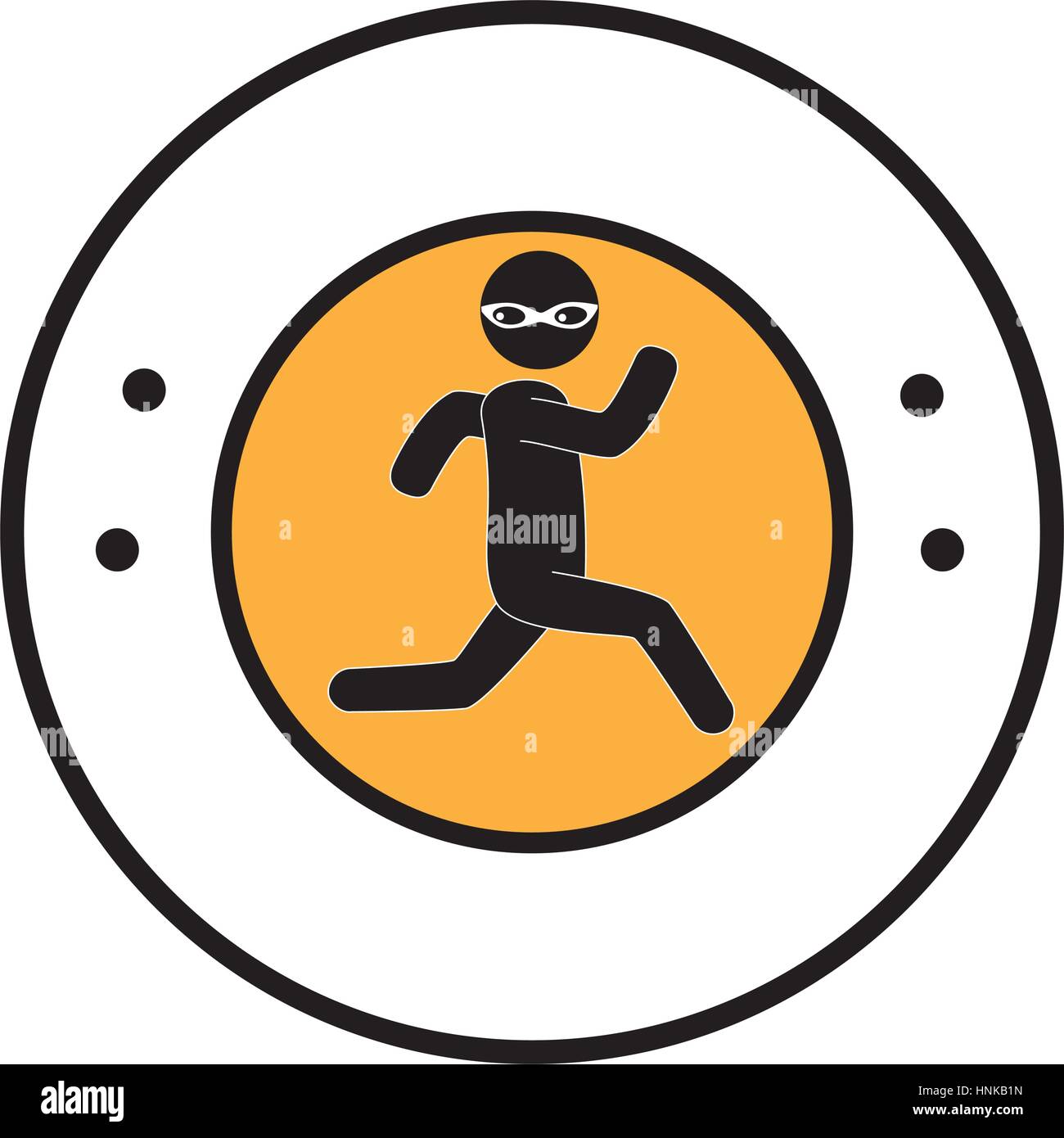 circular border with silhouette thief people vector illustration Stock ...