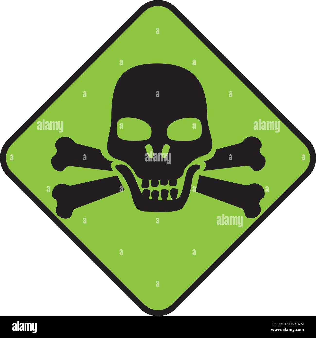 diamond shape with symbol skull and bones vector illustration Stock ...