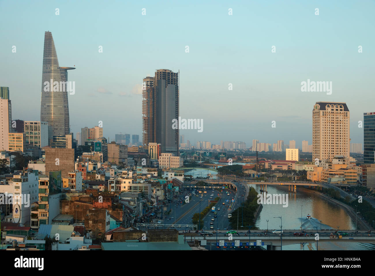 Apartments, Bitexco Financial Tower, high rise buildings, and Ben Nghe ...