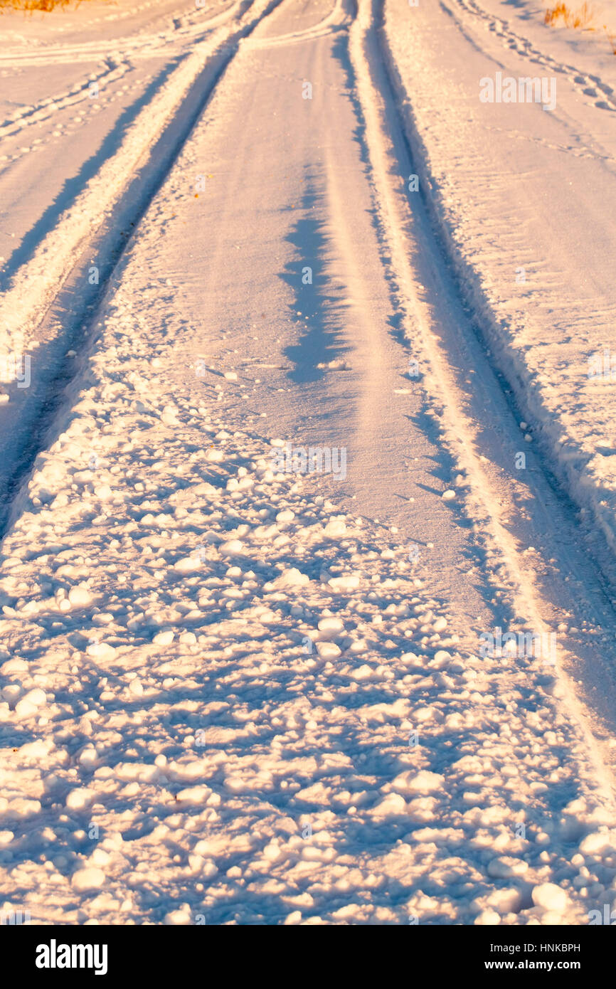 tracks in the snow Stock Photo - Alamy