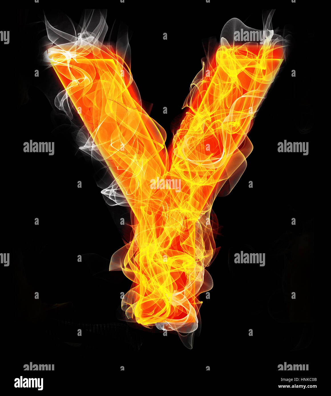 Burning letters as alphabet type Stock Photo - Alamy