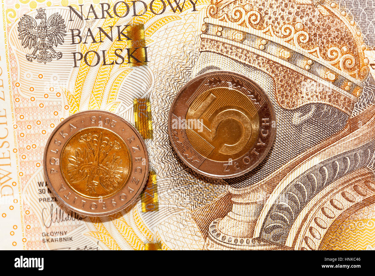 Polish Zloty, close-up Stock Photo - Alamy