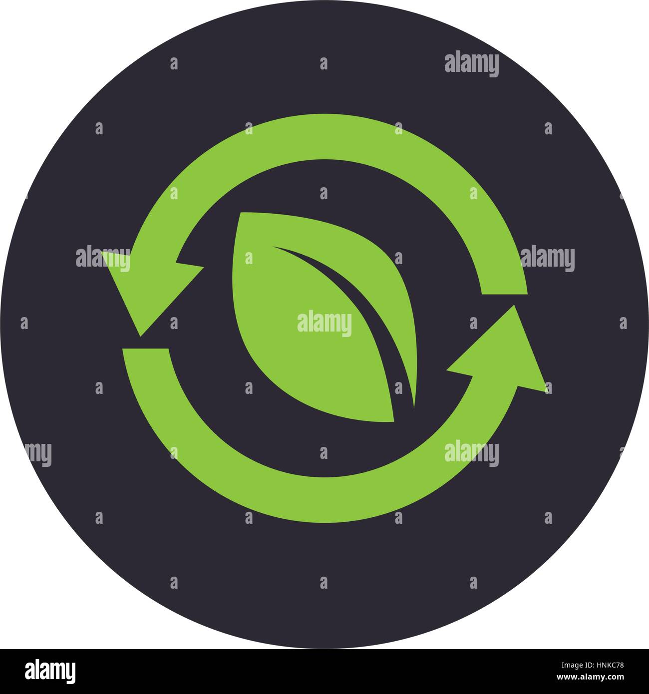 round symbol with leaf in circle formed arrows vector illustration ...