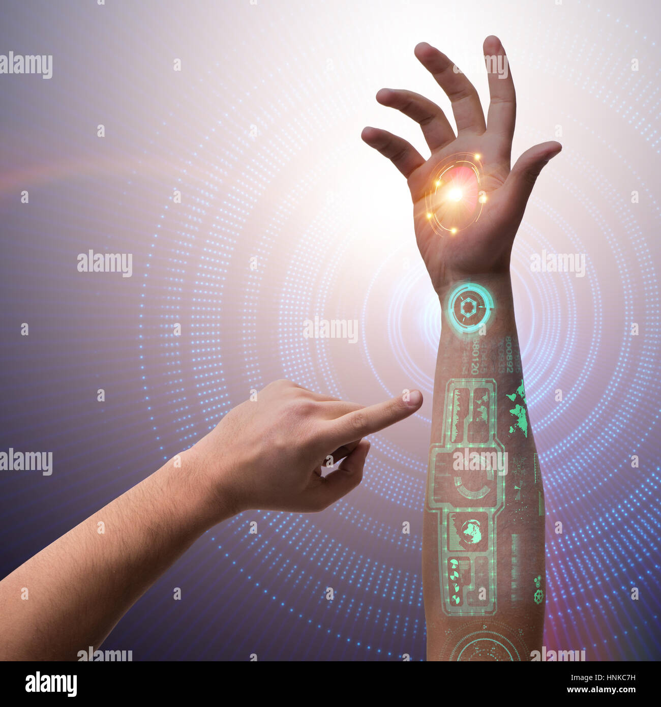 Human robotic hand in futuristic concept Stock Photo - Alamy