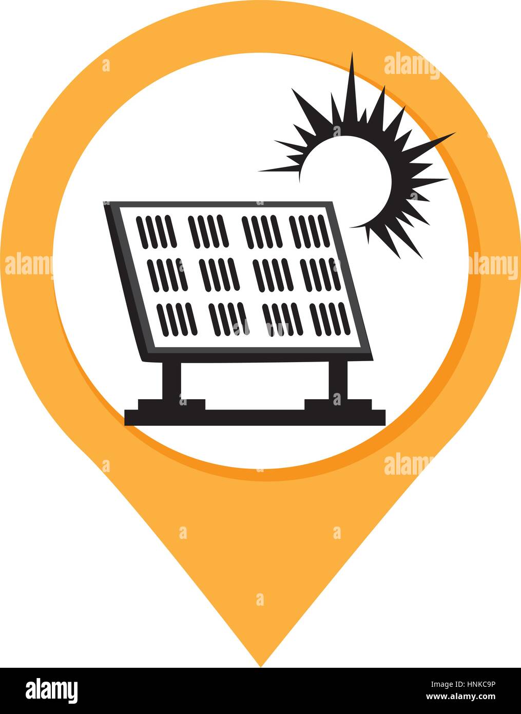 map pointer with solar panel vector illustration Stock Vector Image ...