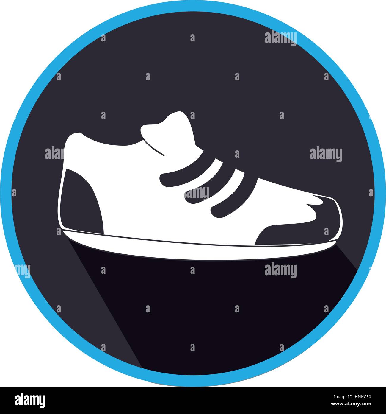 monochrome circular frame with sport shoe vector illustration Stock ...