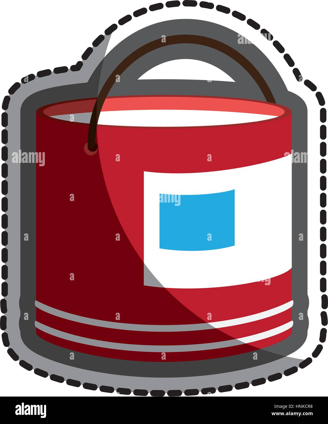color sticker with paint bucket vector illustration Stock Vector Image ...
