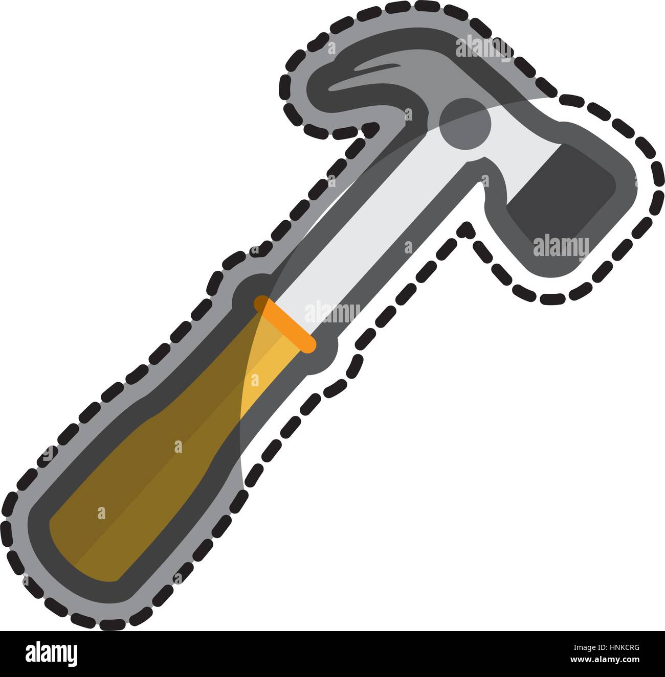 color sticker with hammer tool vector illustration Stock Vector Image ...