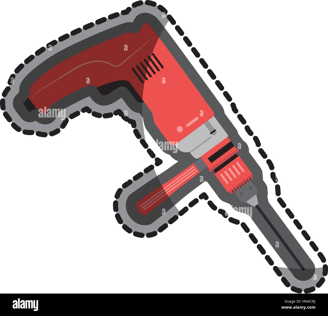 color sticker with drill tool vector illustration Stock Vector Image ...