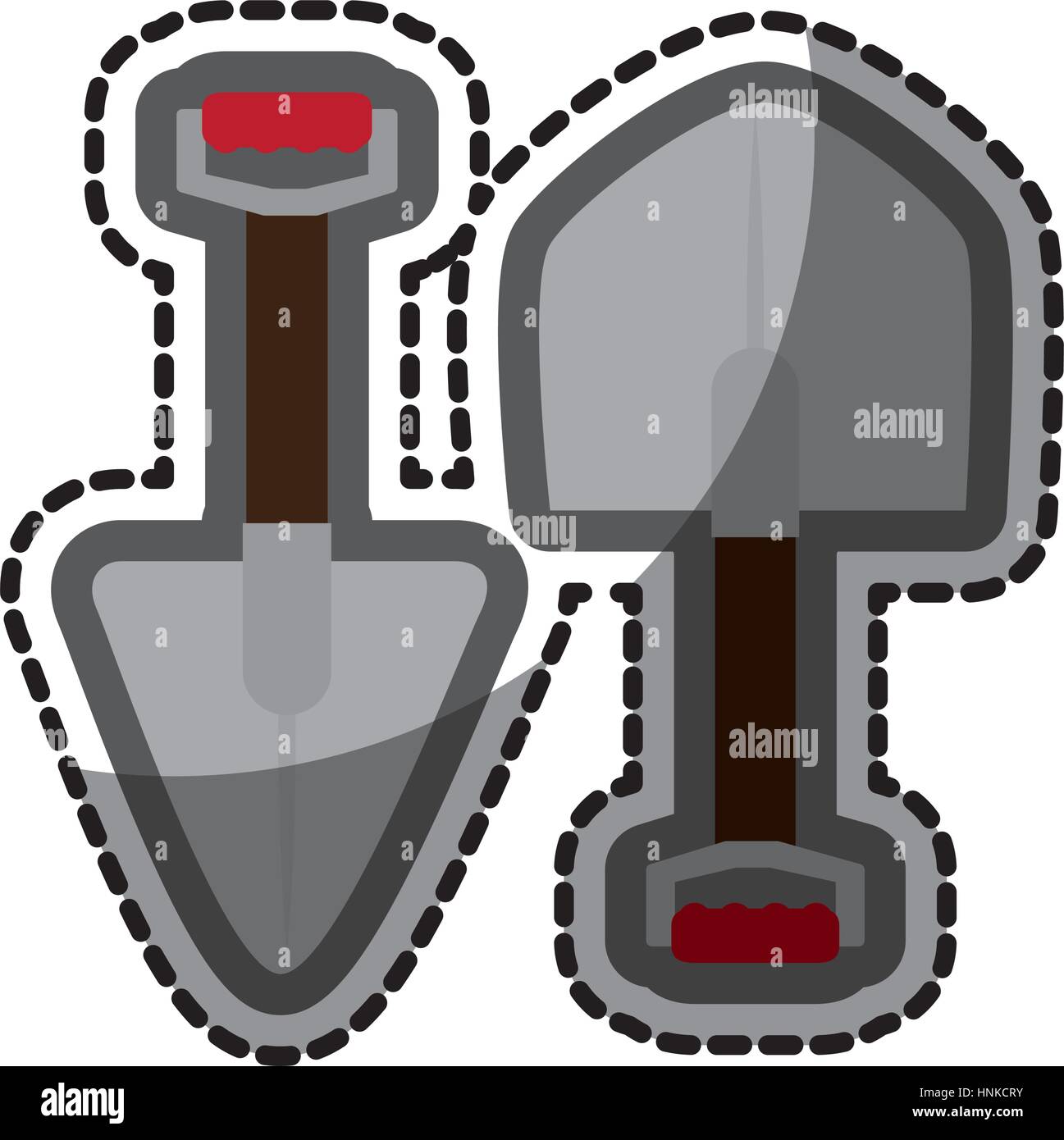 color sticker with pair of shovels vector illustration Stock Vector ...