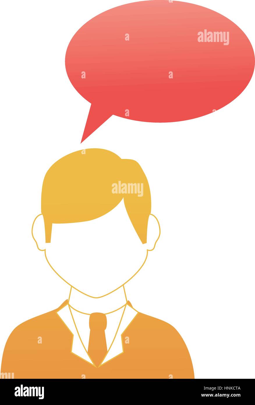 oval callout for dialogue with man half body and suit without face ...