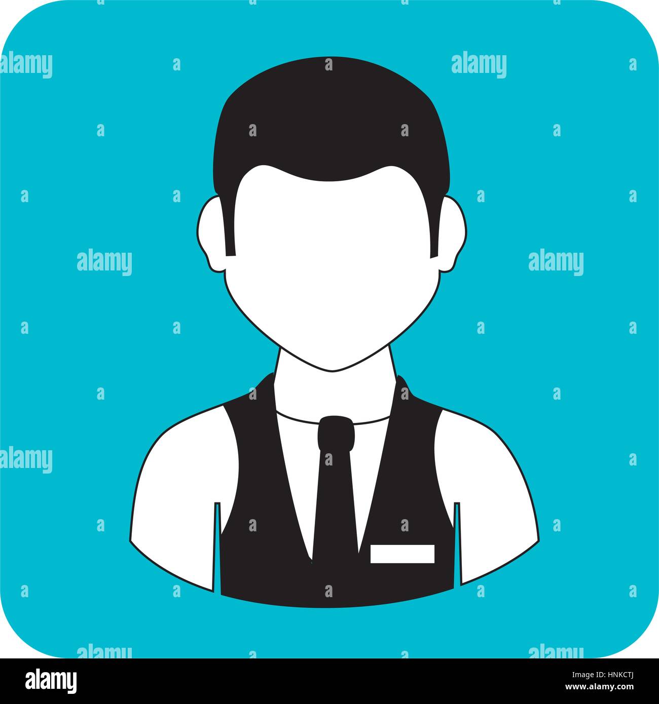 square frame with half body man with waistcoat and tie vector ...