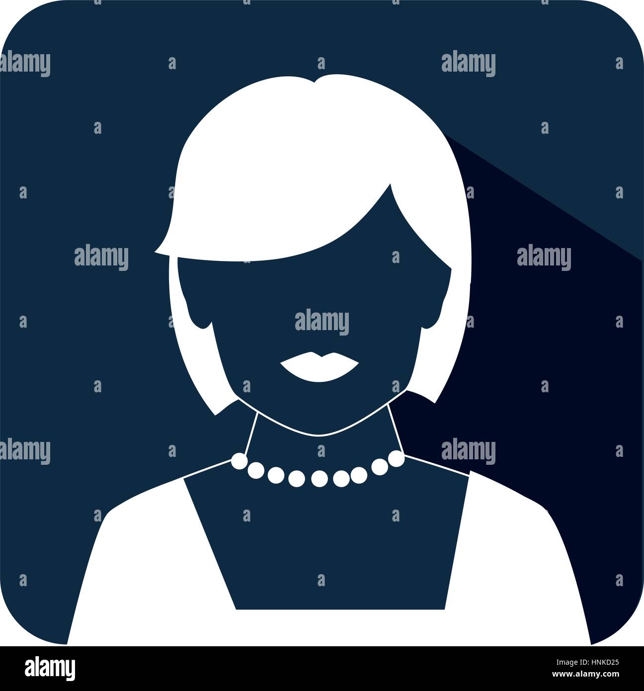 monochrome square shape with half body woman with necklace vector ...