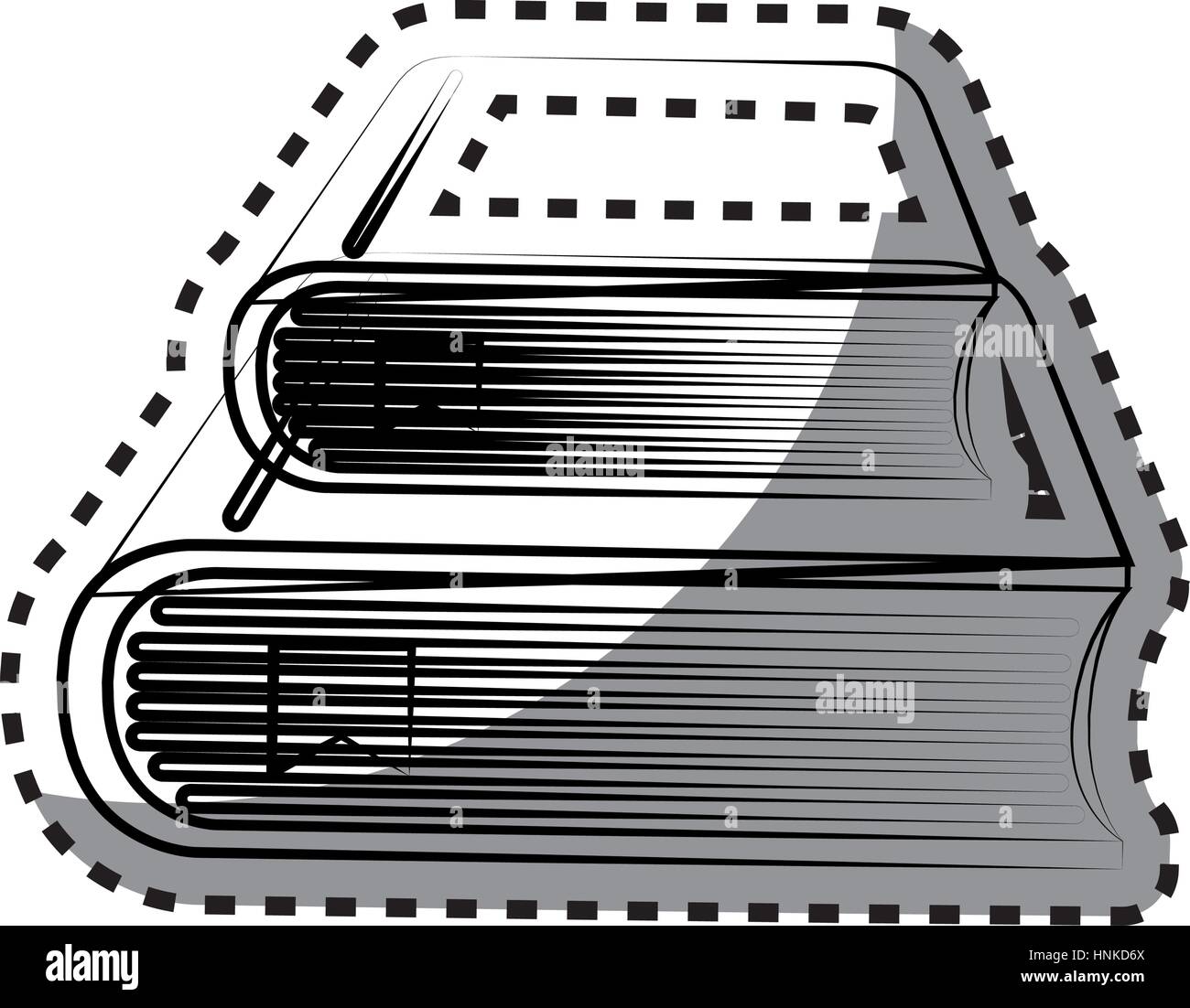monochrome contour sticker with books vector illustration Stock Vector ...