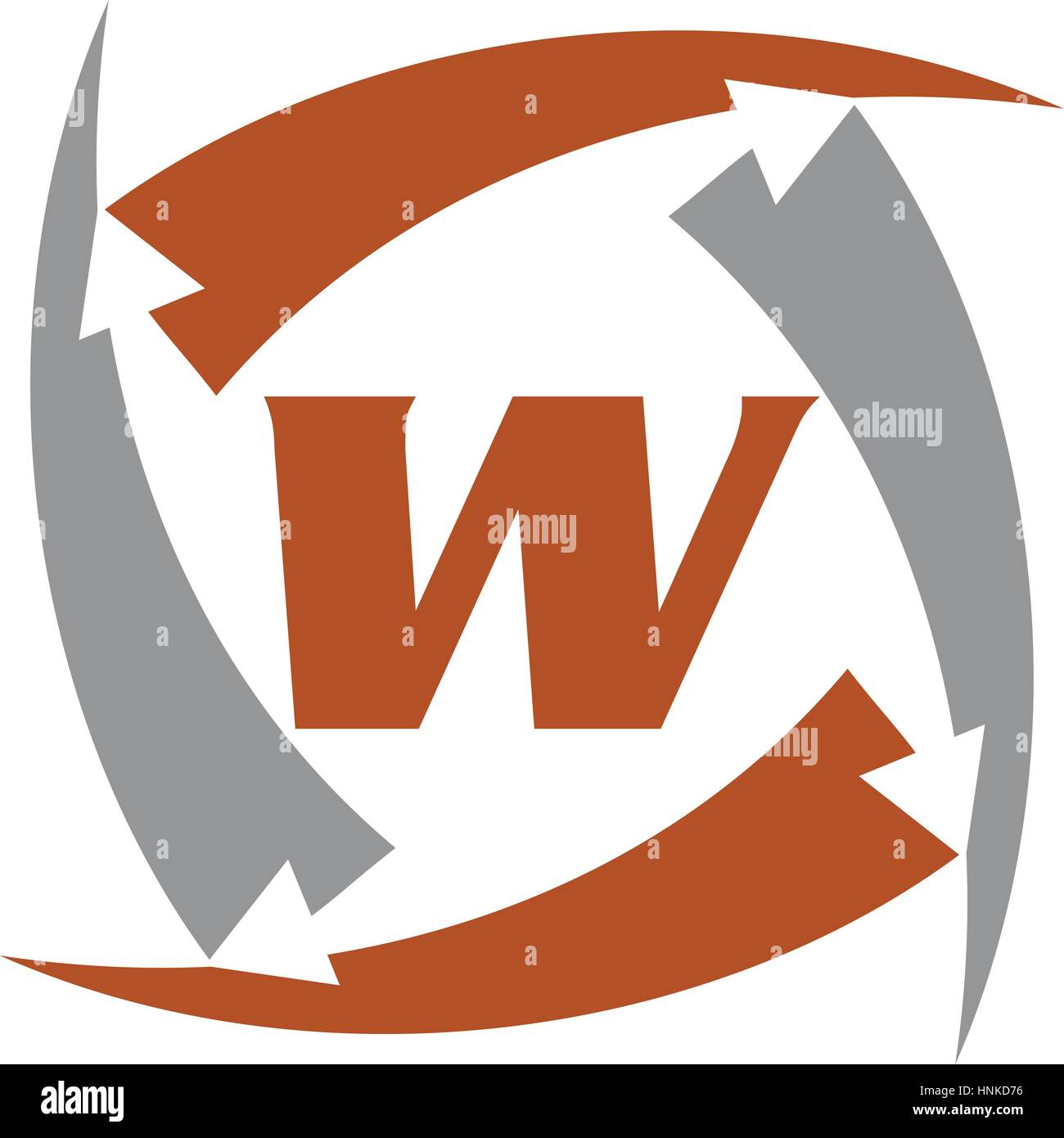 Arrow Rotation Swoosh Letter W Stock Vector Image & Art - Alamy