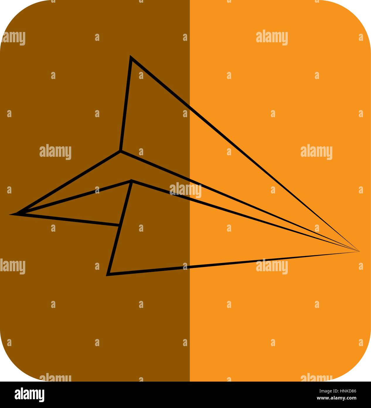 sketch of paper airplane in square frame vector illustration Stock ...