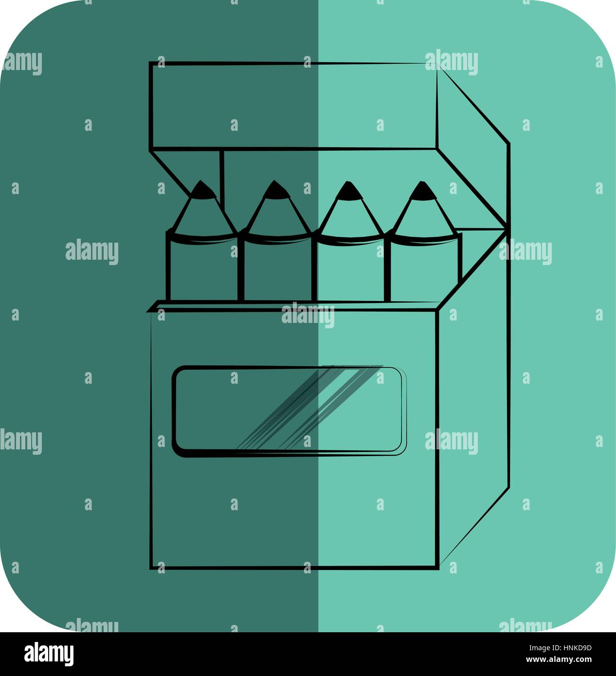 sketch of pencils box in square frame vector illustration Stock Vector ...