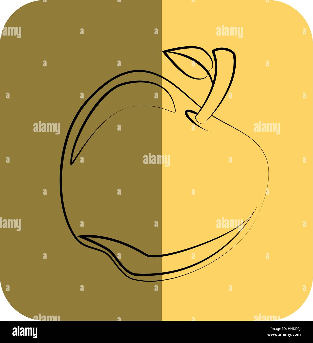 sketch of apple fruit in square frame vector illustration Stock Vector ...