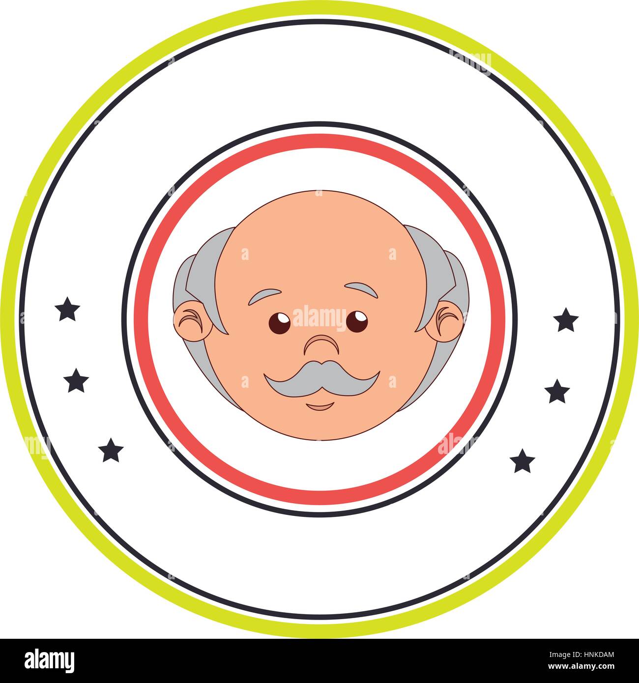 circular border with front face elderly man vector illustration Stock ...