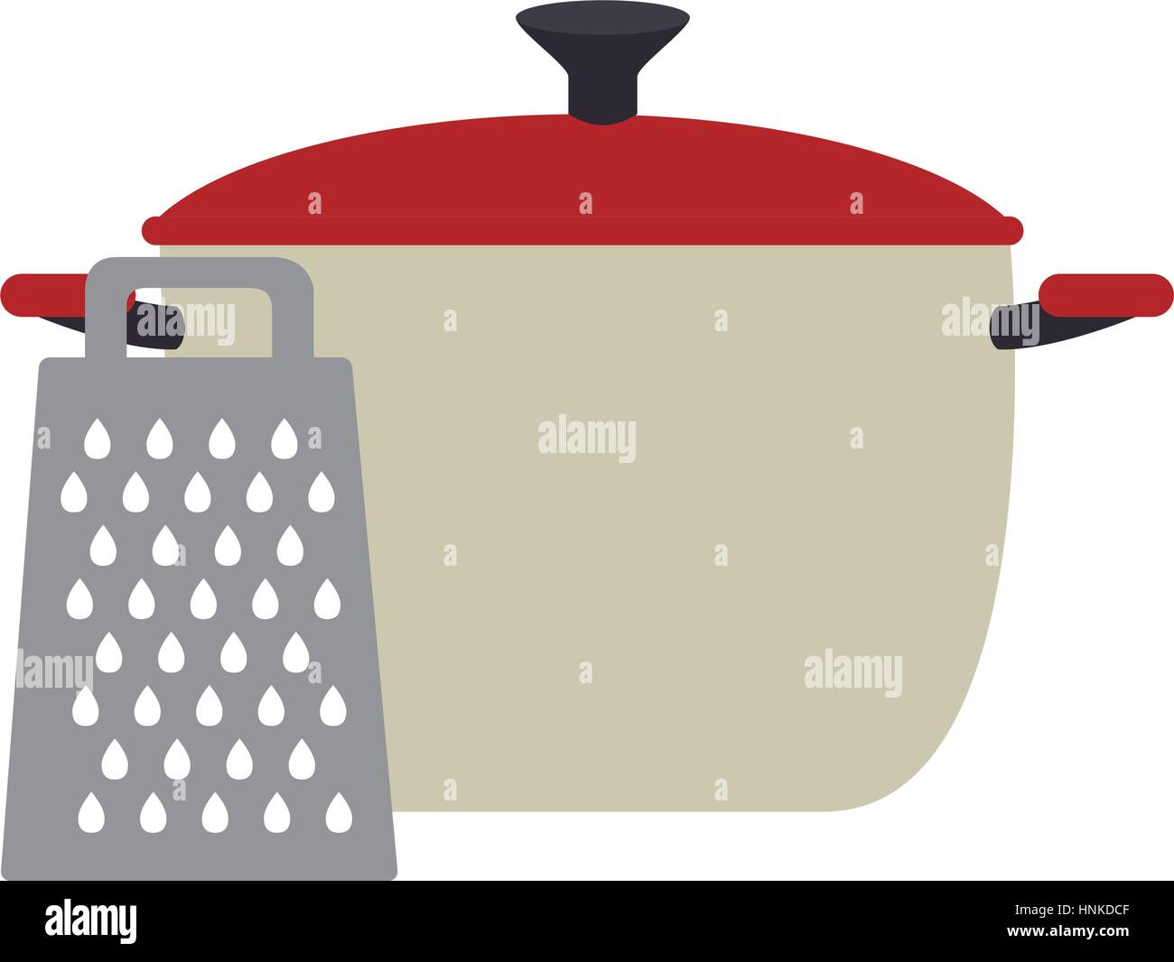 full color cooking pot with grater vector illustration Stock Vector ...