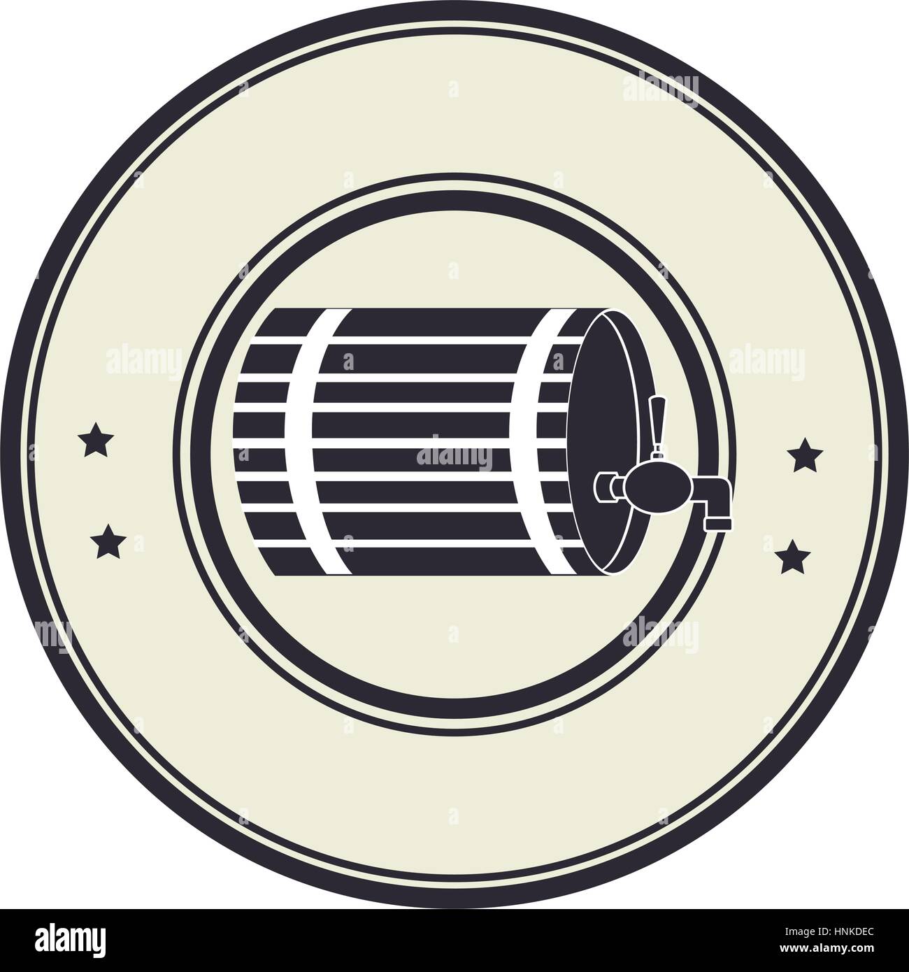 circular stamp with beer barrel vector illustration Stock Vector Image ...