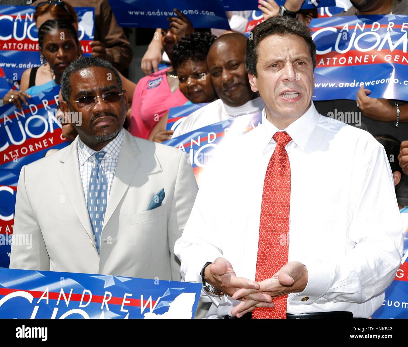Attorney general candidate Andrew Cuomo and congressman Gregory Meeks ...