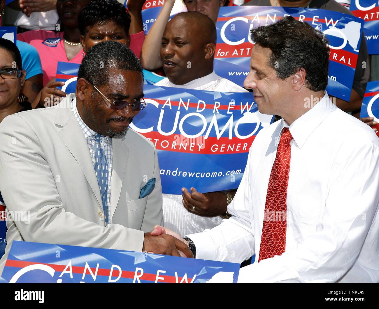 Attorney general candidate Andrew Cuomo and congressman Gregory Meeks ...