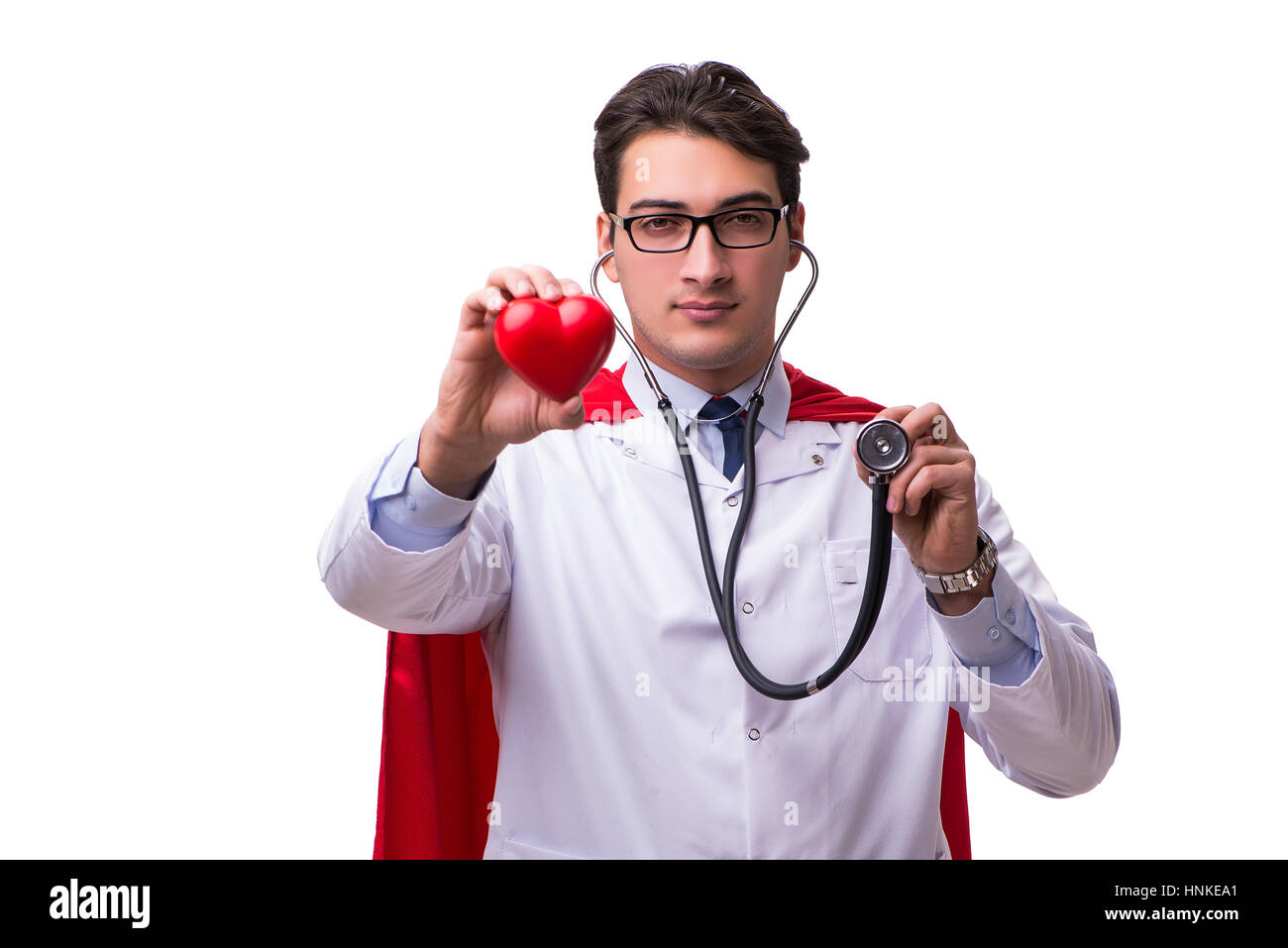 Super hero doctor isolated on white Stock Photo - Alamy