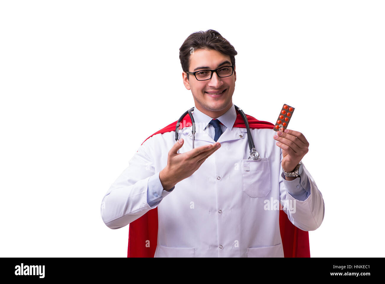 Super hero doctor isolated on white Stock Photo - Alamy