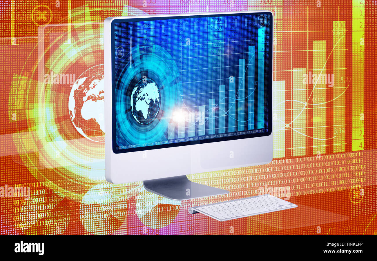 Computer screen in business concept Stock Photo - Alamy
