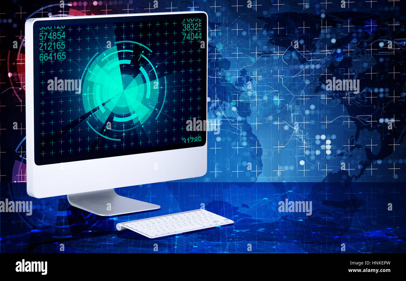 Computer screen in business concept Stock Photo - Alamy