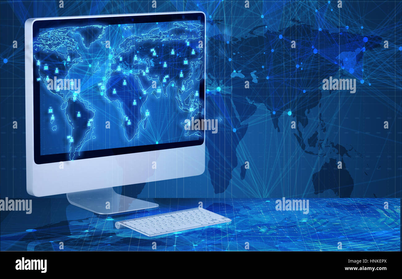 Computer screen in business concept Stock Photo - Alamy