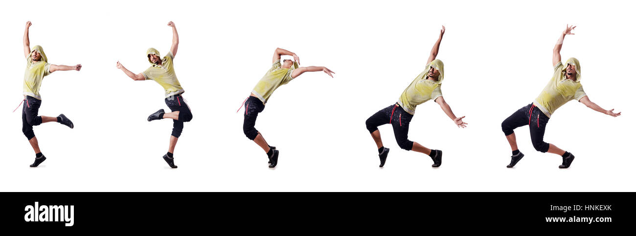 Muscular dancer isolated on white Stock Photo - Alamy