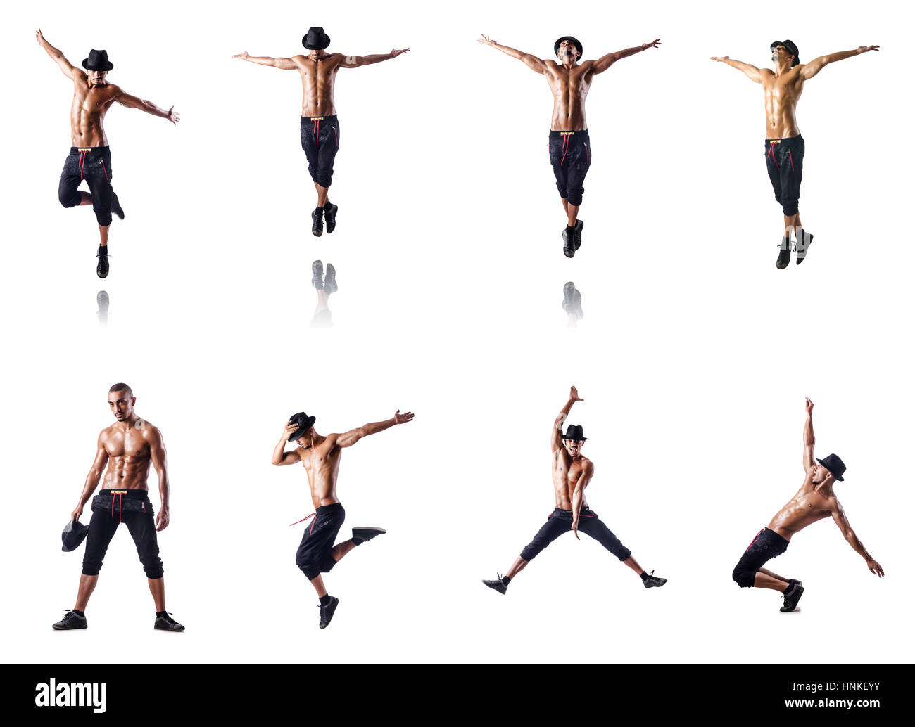 Collage of dancers isolated on white background Stock Photo - Alamy