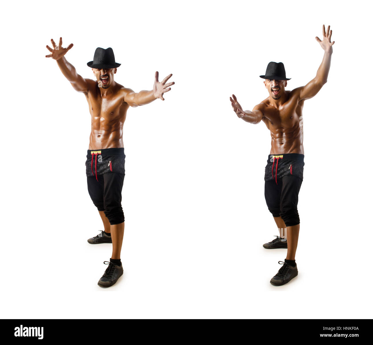 Collage of dancers isolated on white background Stock Photo - Alamy